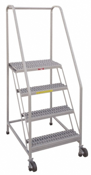 PW Platforms - Steel Tilt & Roll Rolling Ladder: 40" Platform, 4 Step ...