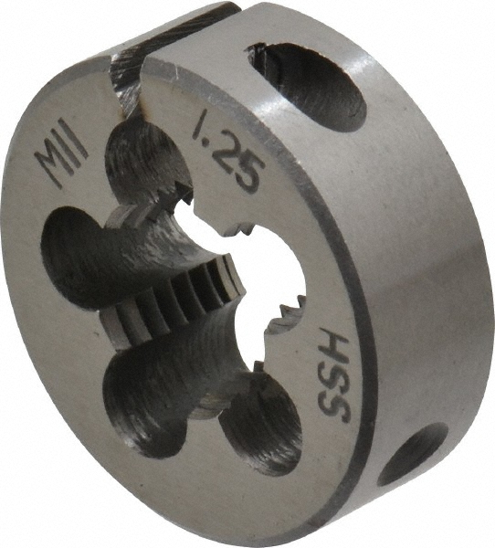 Interstate - Round Die: M11 x 1.25, 1" OD, High Speed Steel - 03933033 ...
