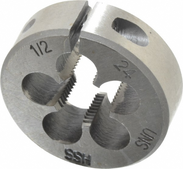 Interstate - 1/2-24 UNS High Speed Steel Round Adjustable Die ...