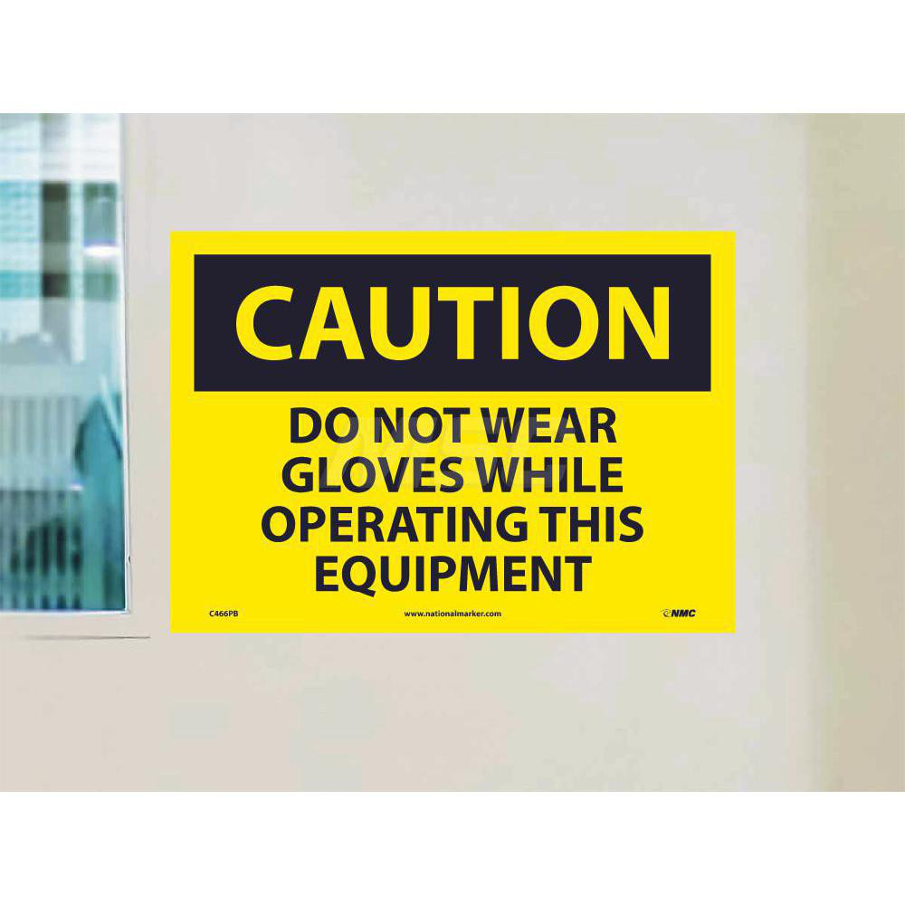 AccuformNMC - Accident Prevention Sign: Rectangle, CAUTION, DO NOT WEAR ...