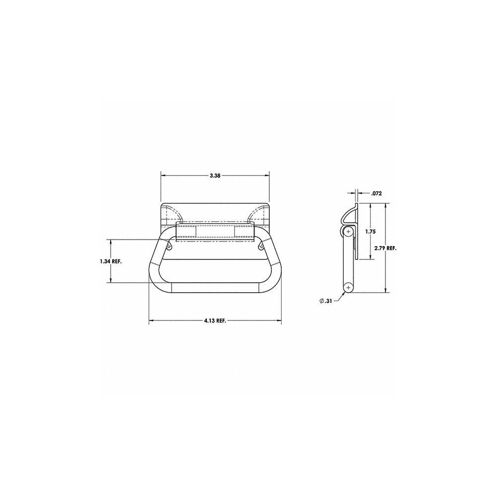 Guden - 3.38" Wide Plate x 1-3/4" High Plate, 3-1/2" Bail ID, Chest ...