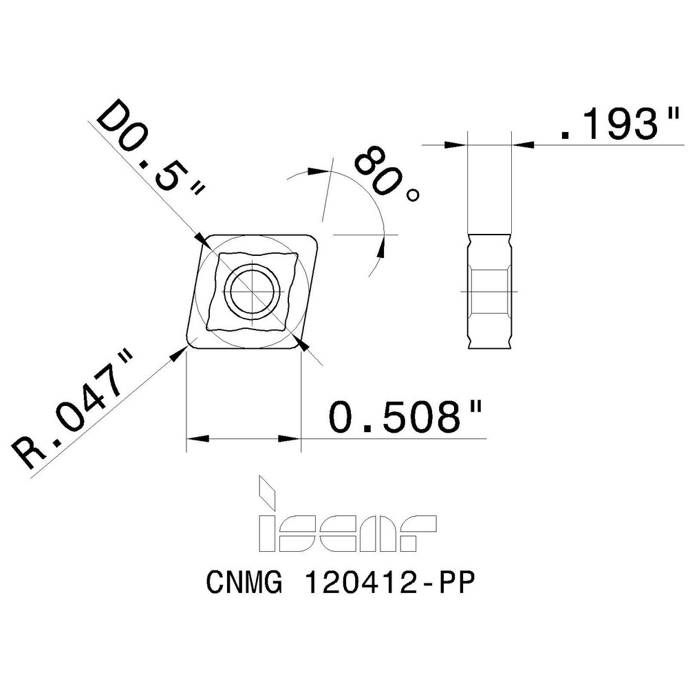 Iscar - Turning Insert: CNMG 433-PP IC507, Carbide | MSC Direct