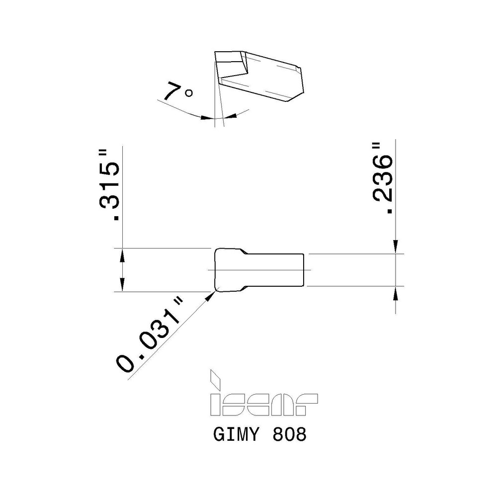 Iscar - Grooving Insert: GIMY808 IC908 TURN/GRV, Carbide | MSC Direct