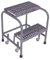 Gillis - Steel Rolling Ladder: 20" Platform, 2 Step | MSC Direct