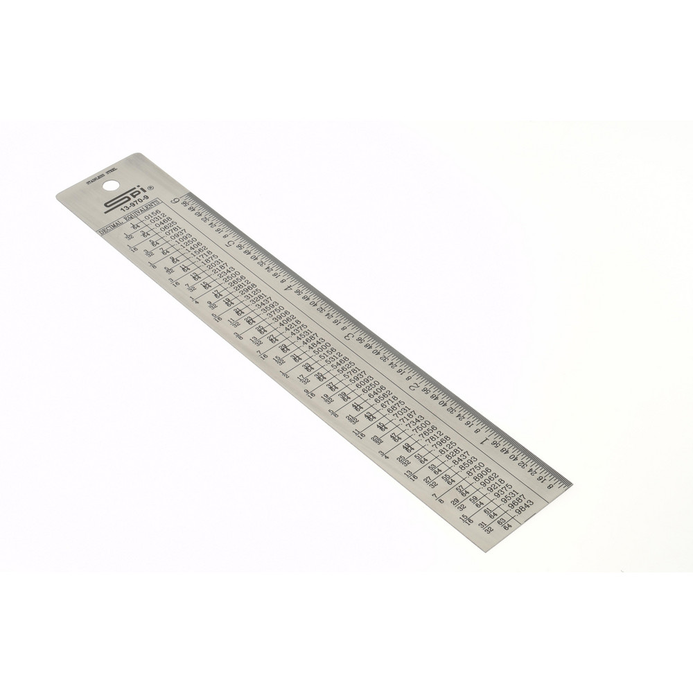 SPI - Steel Rule: 6" OAL, English Graduation, Rigid, 1-1/4" OAW | MSC ...