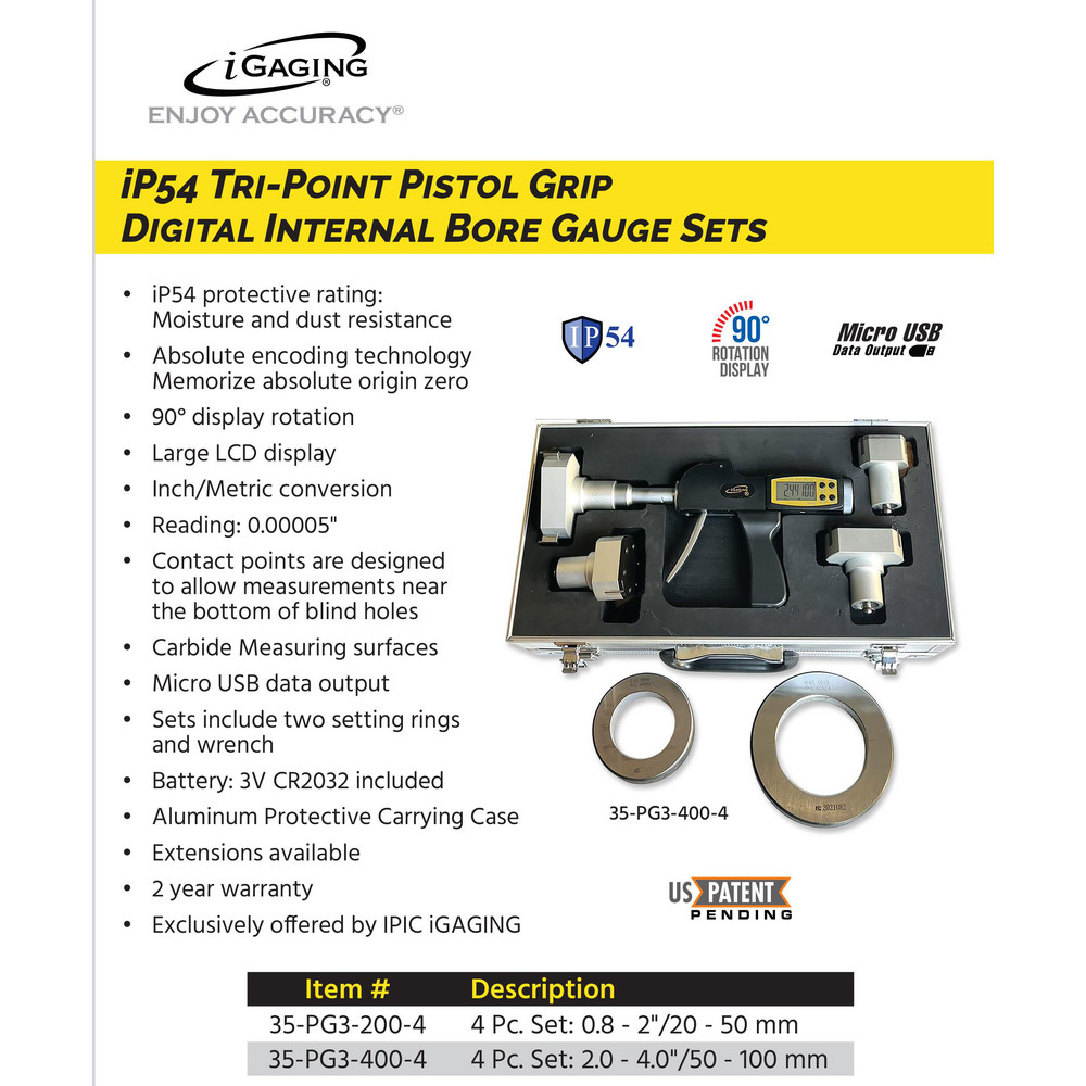 iGaging - Electronic Bore Gages: Maximum Measurement (Decimal Inch): 4. ...