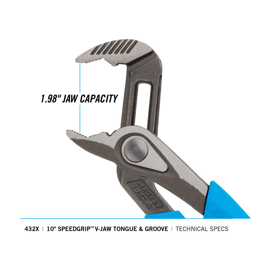 Channellock - Tongue & Groove Pliers: Maximum Capacity (Inch): 2; Joint ...