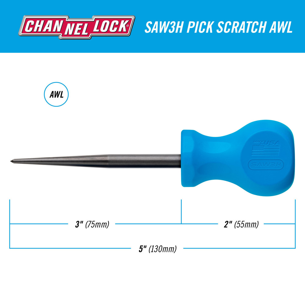 Channellock - Scratch Awl: 5.00" OAL, 3" Shank Length | MSC Direct