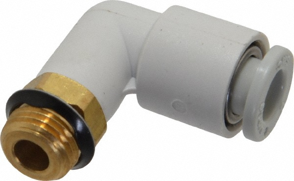 SMC PNEUMATICS - 6mm OD, 1/8 Universal, Brass/Polybutylene Push-to-Connect Male Elbow - 04410882 ...