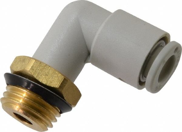 SMC PNEUMATICS - 4mm OD, M5x0.8 Metric, Brass/Polybutylene Push-to-Connect Male Elbow - 30827778 ...
