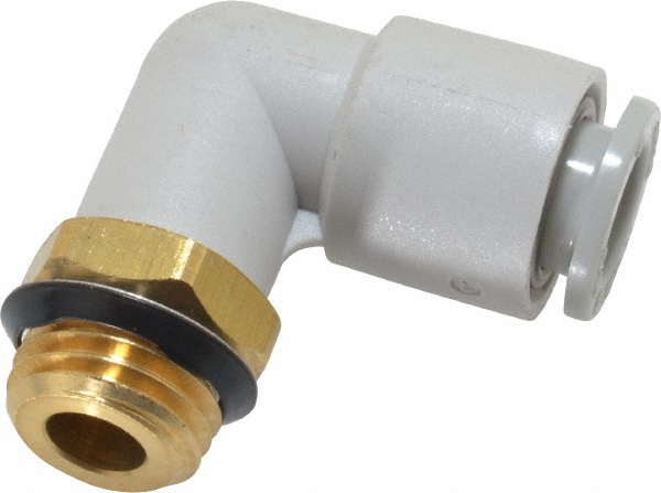 SMC PNEUMATICS - 8mm OD, 1/4 Universal, Brass/Polybutylene Push-to-Connect Male Elbow - 04410940 ...