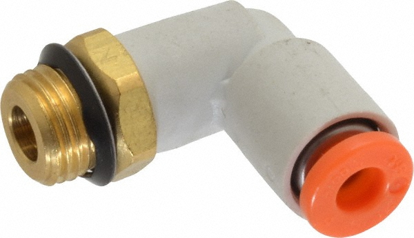 SMC PNEUMATICS - 5/32" OD, 1/8 Universal, Brass/Polybutylene Push-to-Connect Male Elbow ...