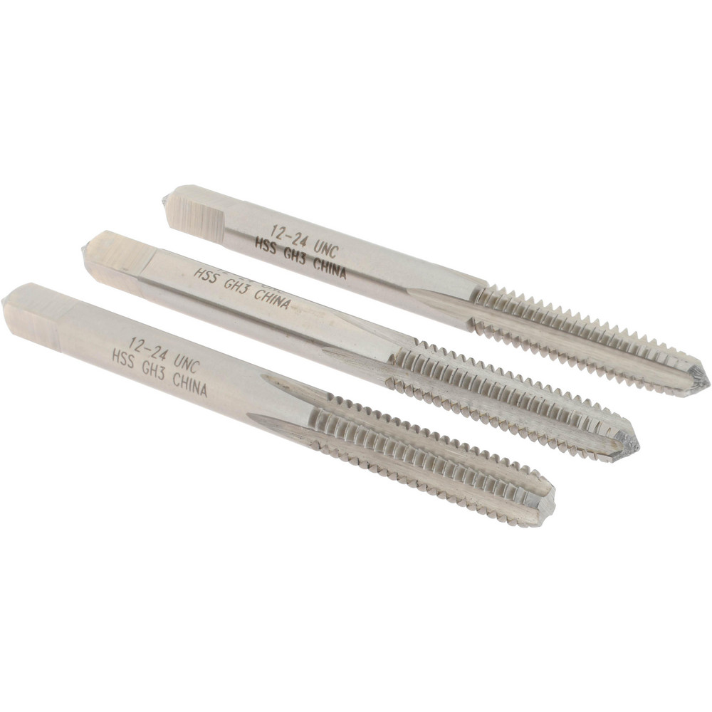 Value Collection - Tap Set: #12-24 UNC, 4 Flute, High Speed Steel ...