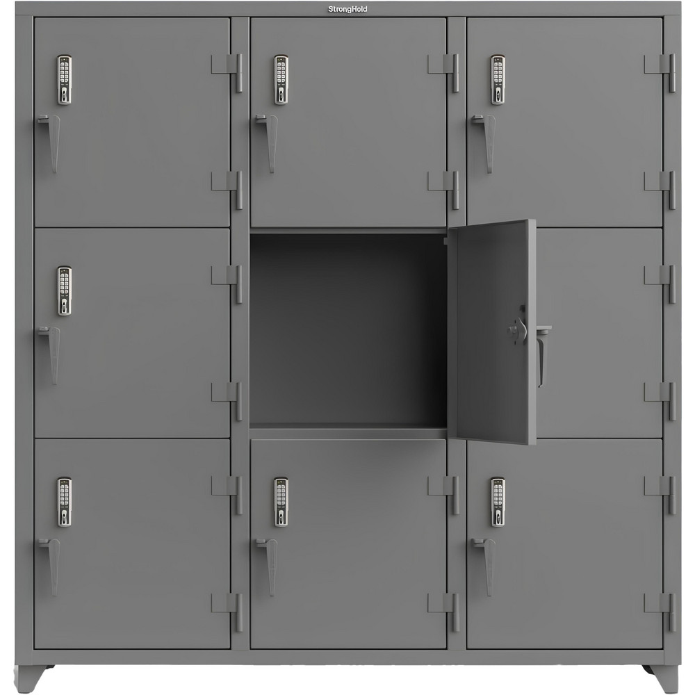 Strong Hold - 3-Wide Locker: 72" Wide, 24" Deep, 75" High, Electronic ...