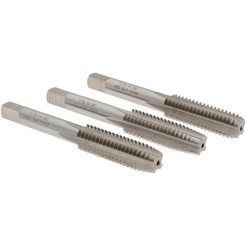 Value Collection - Tap Set: 7/16-14 UNC, 4 Flute, High Speed Steel ...