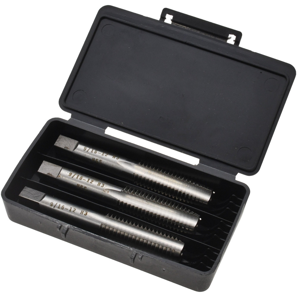 Value Collection - Tap Set: 9/16-12 UNC, 4 Flute, High Speed Steel ...