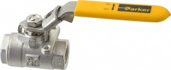 Parker - 3/8" Pipe, Full Port, Stainless Steel Standard Ball Valve ...