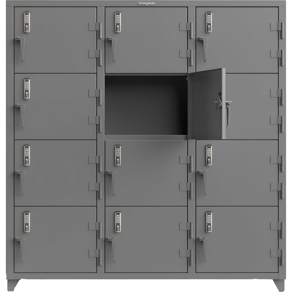 Strong Hold - 3-Wide Locker: 72" Wide, 24" Deep, 75" High, Electronic ...