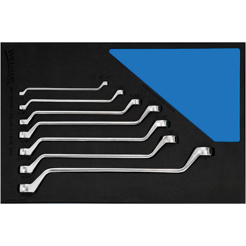 Williams - Box Wrench Set: 7 Pc, 1/4 in x 5/16 in - 15/16 in x 1 in ...