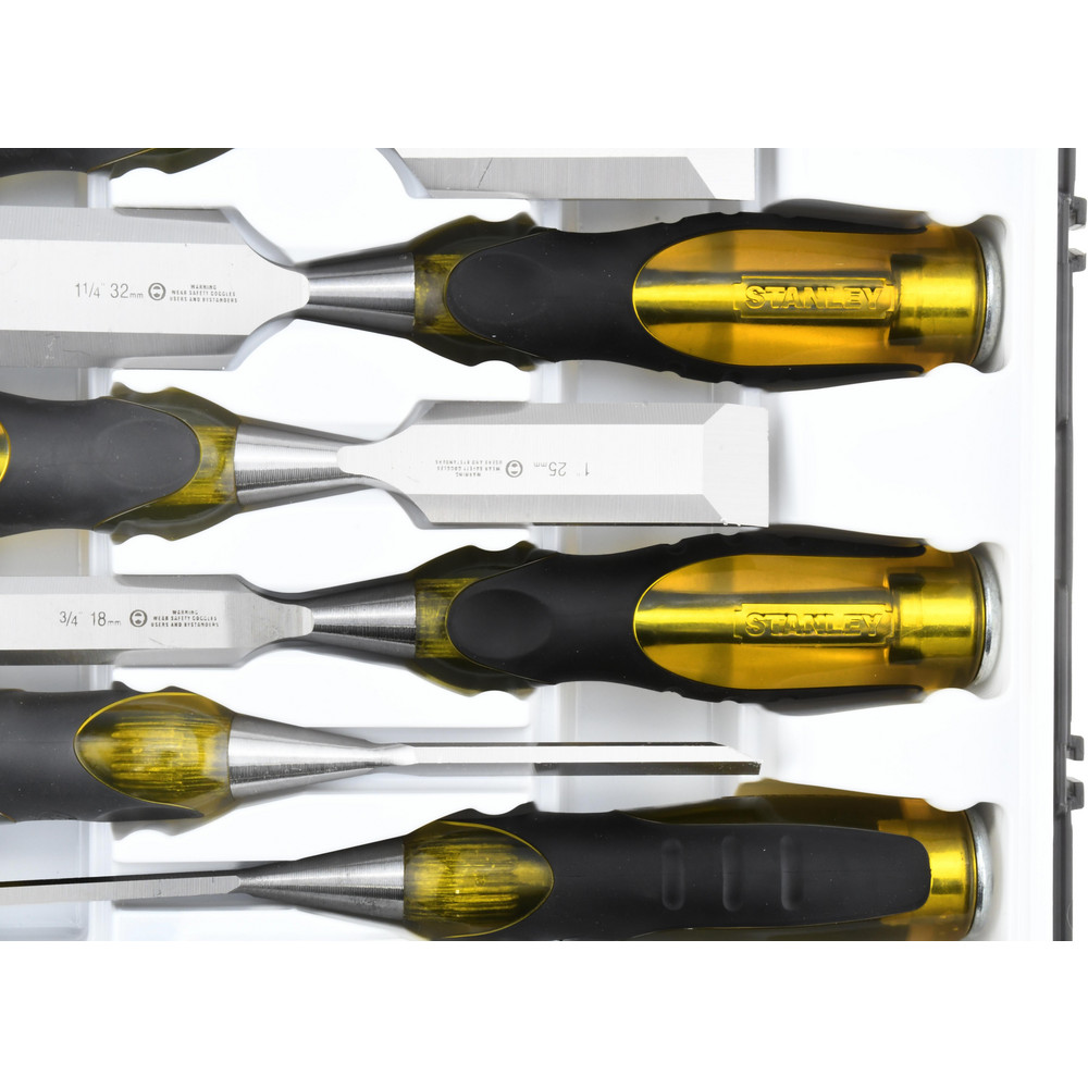 Stanley - Wood Chisel Set: 6 Pc, 1/4 - 1-1/2 in | MSC Direct