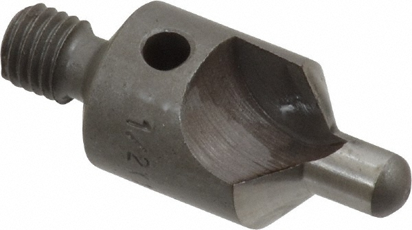 Made in USA - 2-1/2" OAL, 1/2" Head Diam, 2 Flute, 100° Incl Angle ...