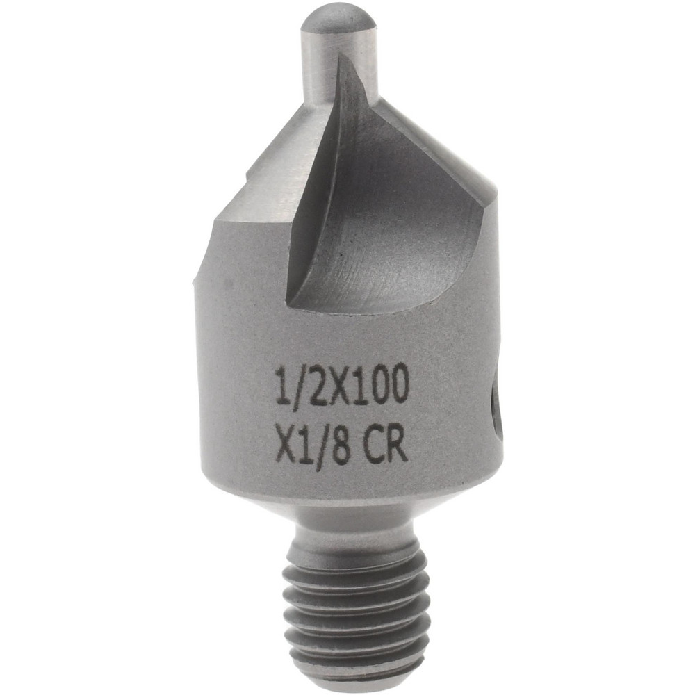 Made in USA - 2-1/2" OAL, 1/2" Head Dia, 3 Flute, 100° Incl Angle ...