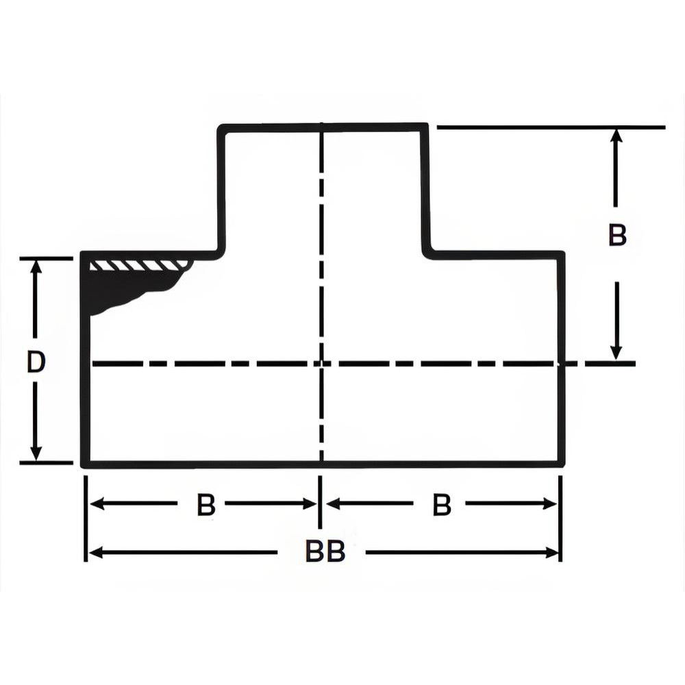 VNE - Sanitary Stainless Steel Pipe Tee: 8", Welded Connection | MSC Direct