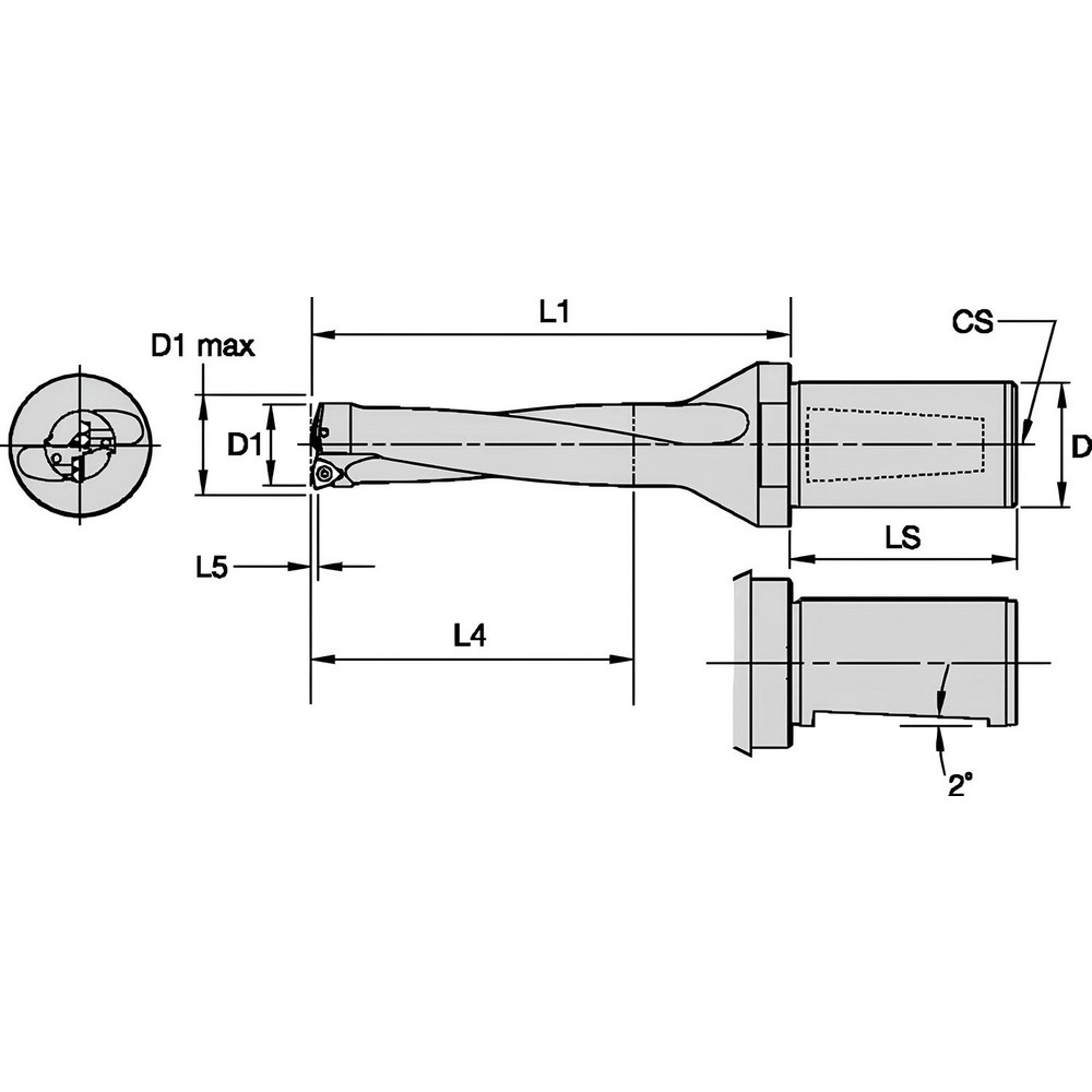 Kennametal - Indexable Insert Drill: DFT320R4WD40M, 33.00 mm Max Dia ...