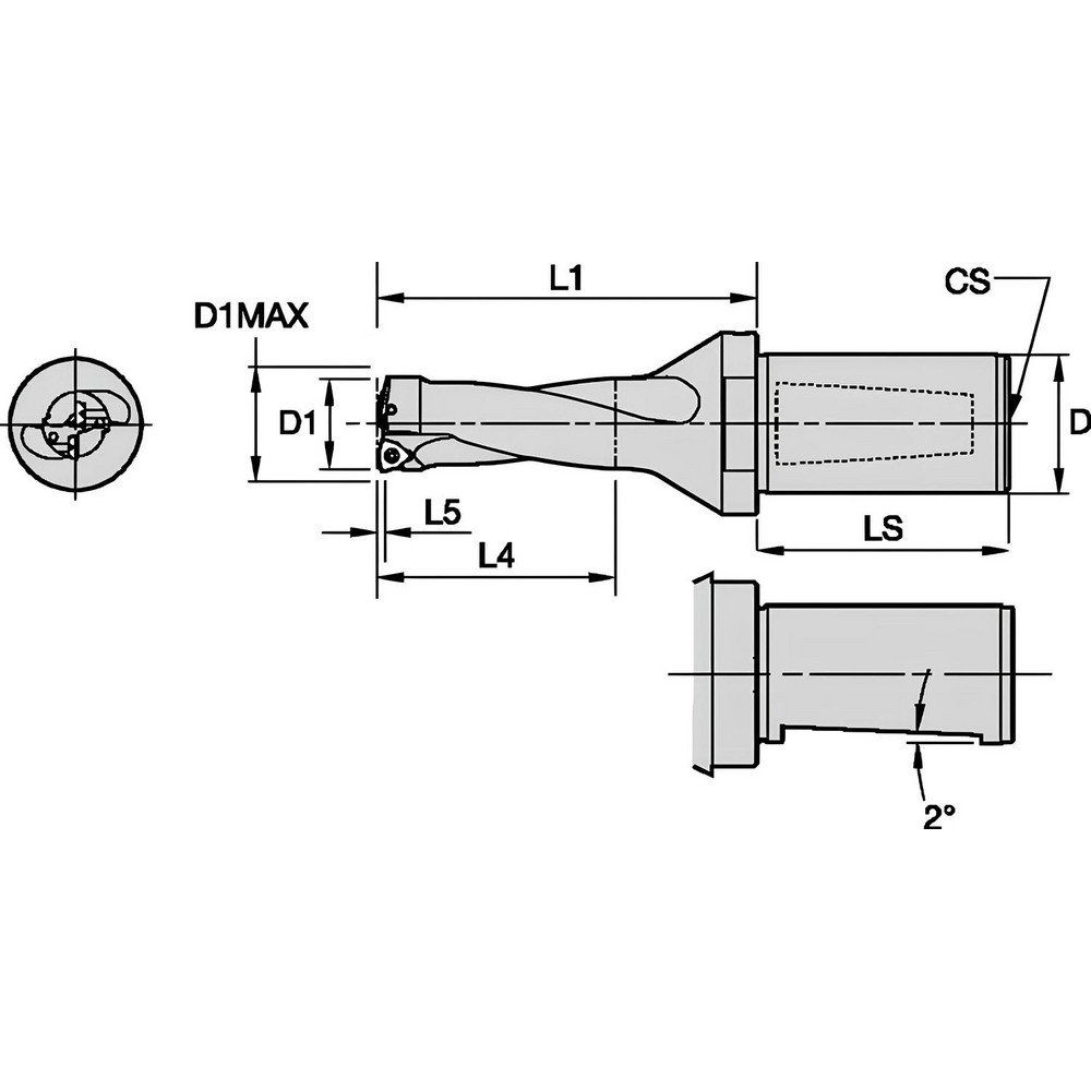 Kennametal - Indexable Insert Drill: DFT310R2WD32M, 33.00 mm Max Dia ...