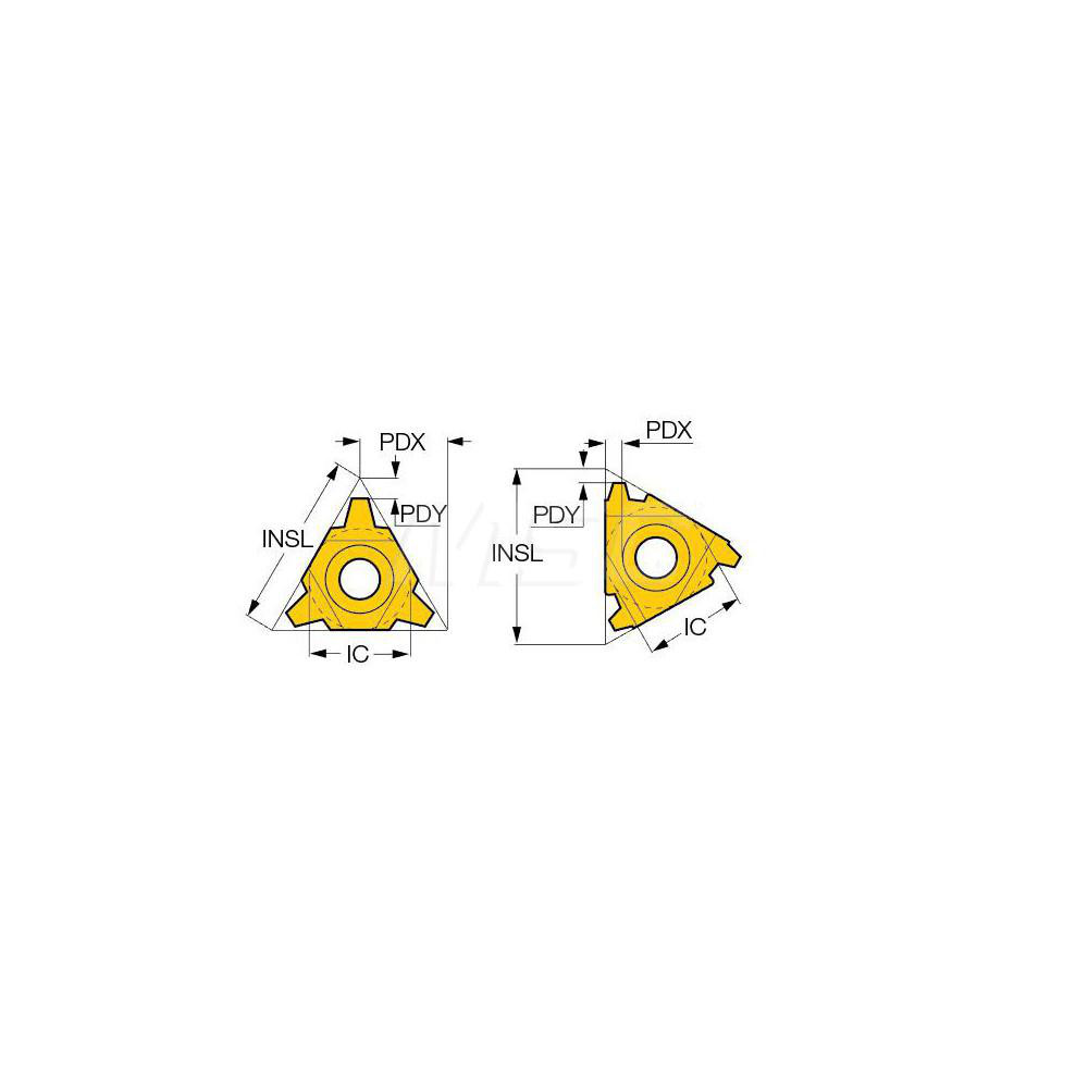 Iscar - Laydown Threading Insert: 22IR 6 ACME IC908, Carbide | MSC Direct