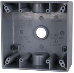 Cooper Crouse-Hinds - 4-9/16 x 4-5/8 x 2-1/16" Aluminum Rectangular ...