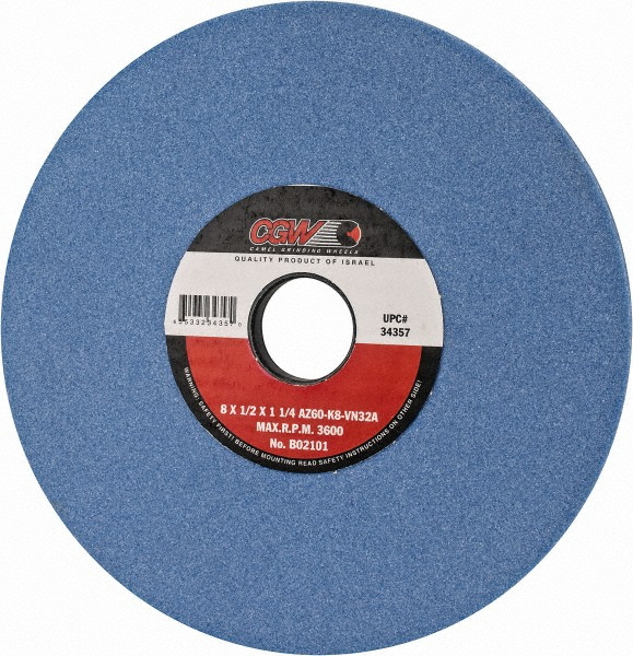 CGW Abrasives - Surface Grinding Wheel: 8" Dia, 1/2" Thick, 1-1/4" Arbor, 60 Grit | MSC Direct