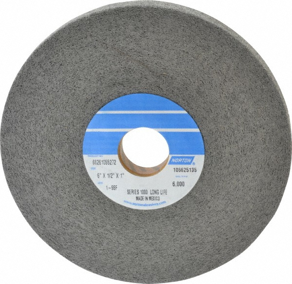 Norton - 6" Diam, 1/2" Face Width, 1" Center Hole, Fine Grade, Silicon ...