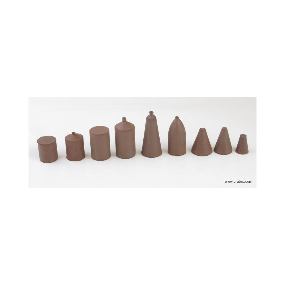 Cratex - 20 Piece Rubber Cone Test Abrasive Point Set | MSC Direct