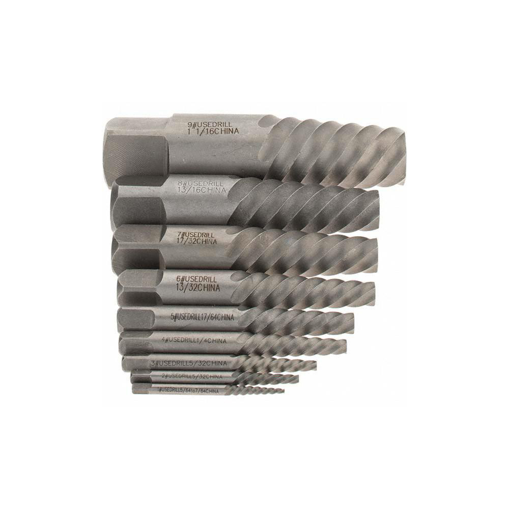 Value Collection - Spiral Flute Screw Extractor: 9 Pc | MSC Direct