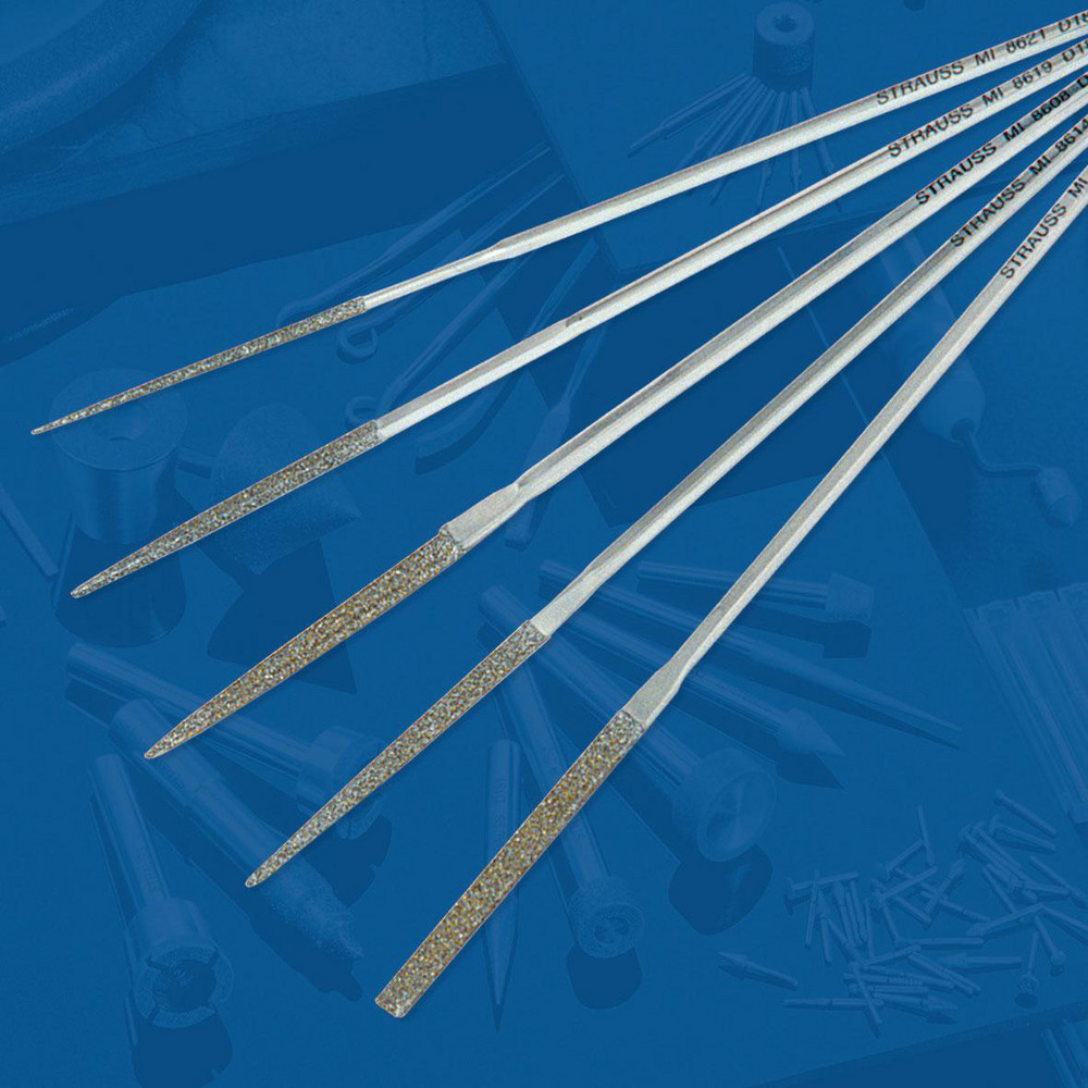 Strauss - Round Needle Diamond File: 5-1/2" OAL, Medium Grade | MSC Direct