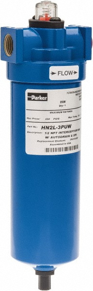 Parker - Particulate Compressed Air Filter: 1/2" NPT Port | MSC Direct