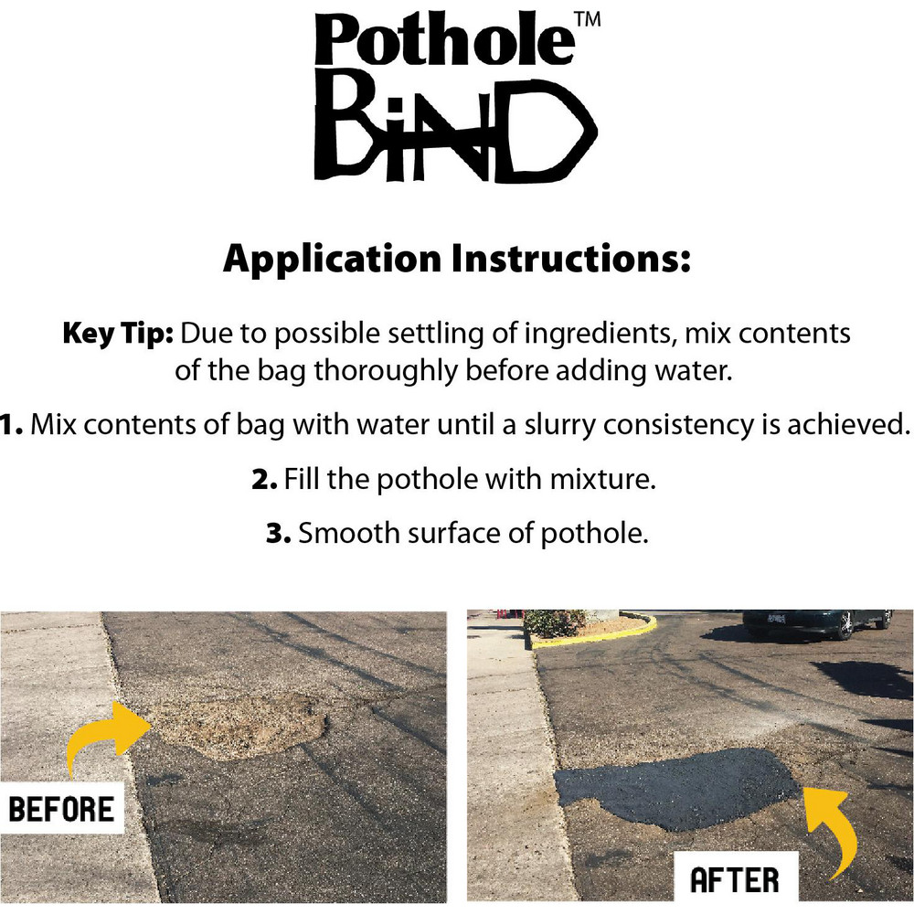 Pothole Bind - Asphalt Patch, Concrete Repair & Pothole Patch: 50 lb ...