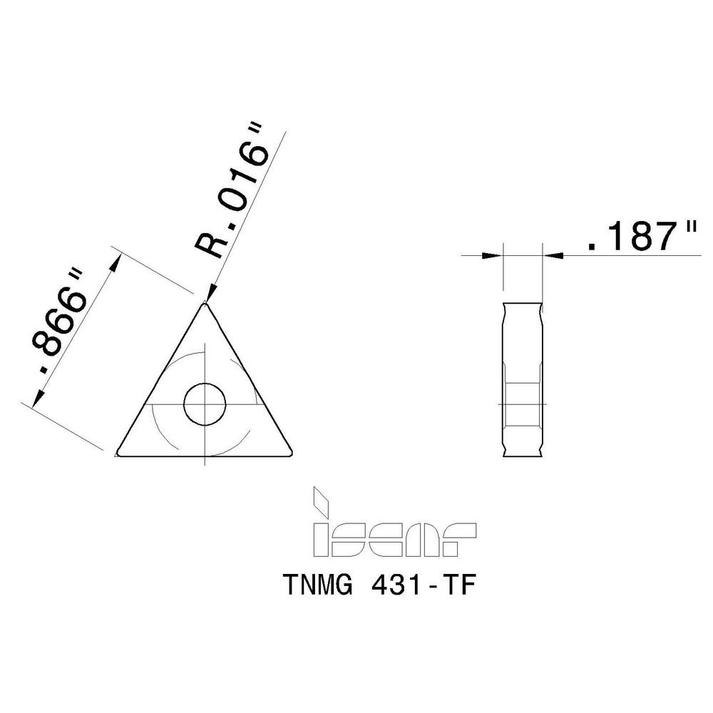 Iscar - Turning Insert: TNMG 431-TF IC907, Carbide | MSC Direct