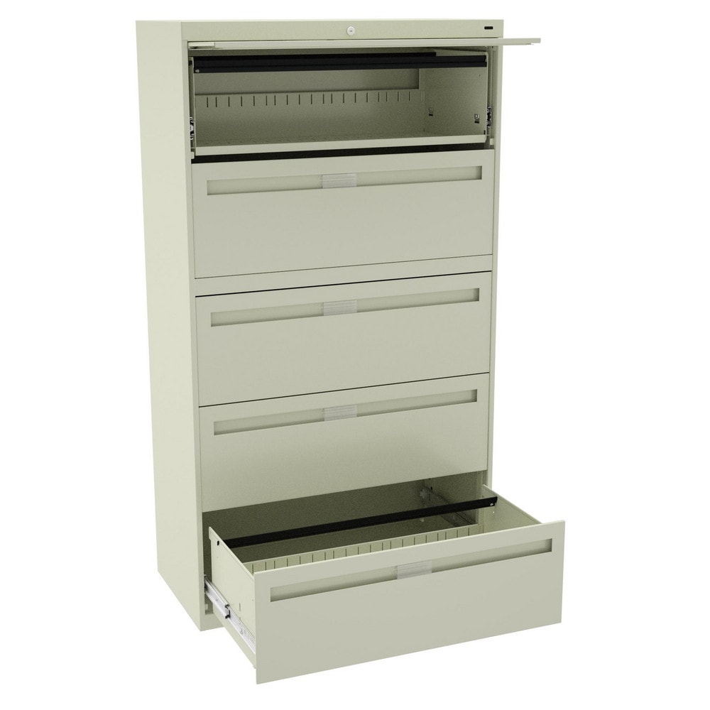 Tennsco Lateral File Cabinet 5 Drawer Steel Putty MSC Direct