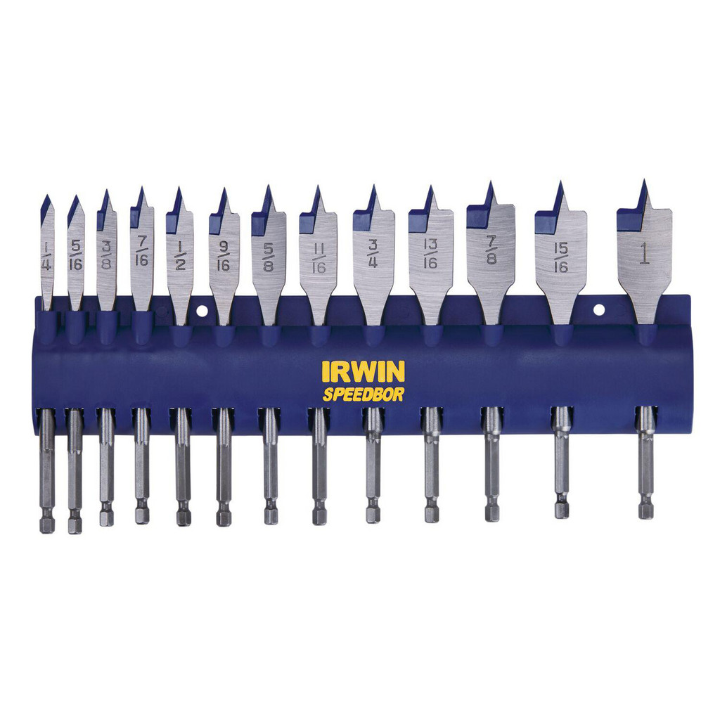 Irwin - Drill Bit Set: Spade Drill Bits, 13 Pc, 1" Drill Bit Size ...