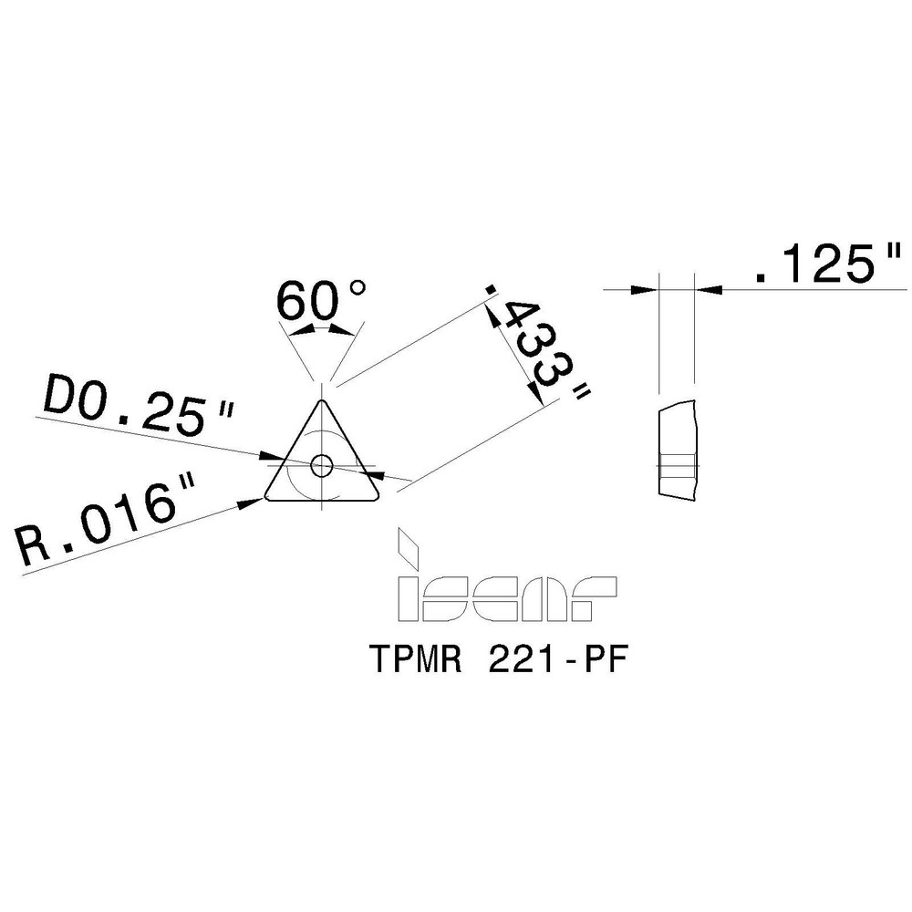 Iscar - Turning Insert: TPMR 221-PF IC907, Carbide | MSC Direct