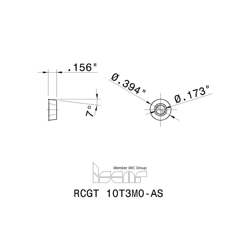 Iscar - Turning Insert: RCGT 10T3M0-AS IC20, Carbide | MSC Direct