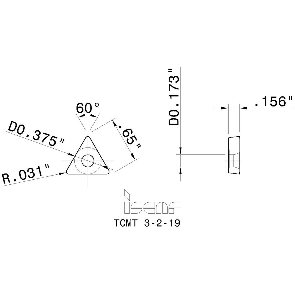 Iscar - Turning Insert: TCMT 3-2-19 IC428, Carbide | MSC Direct