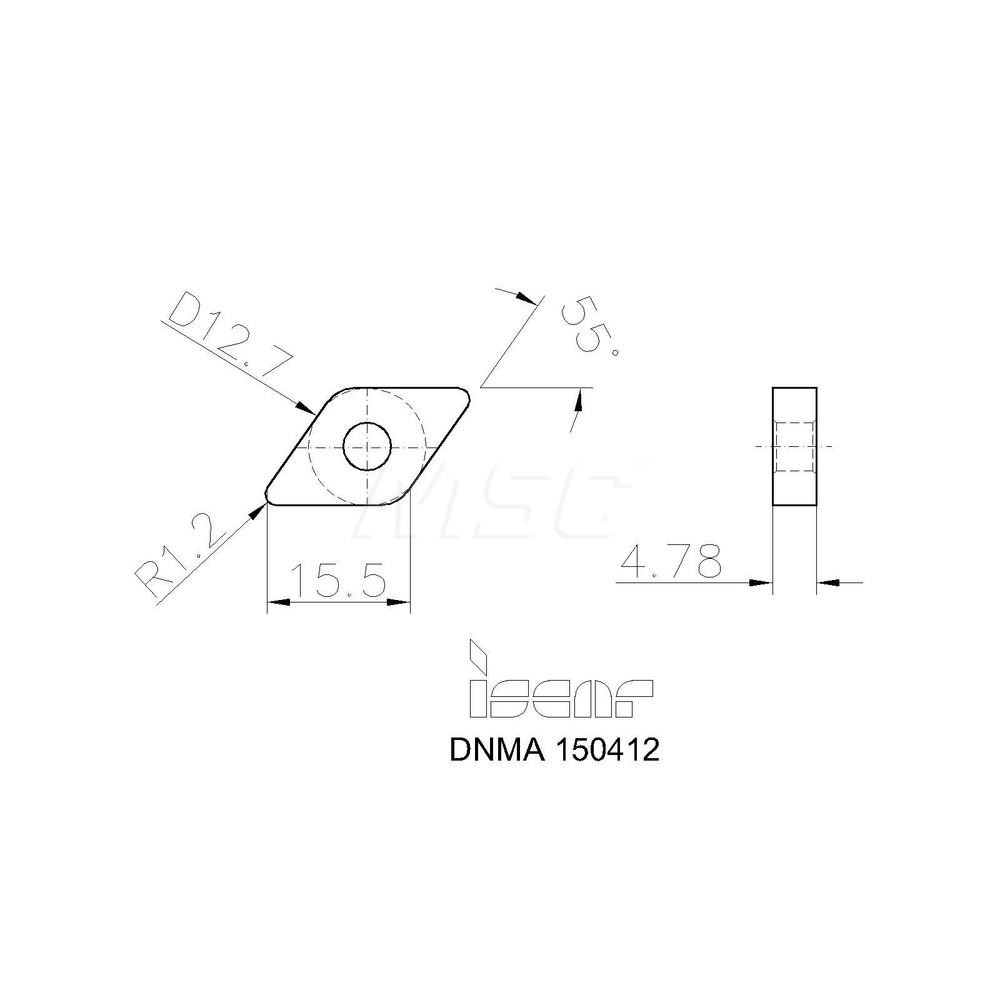 Iscar - Turning Insert: DNMA 433 IC428, Carbide | MSC Direct