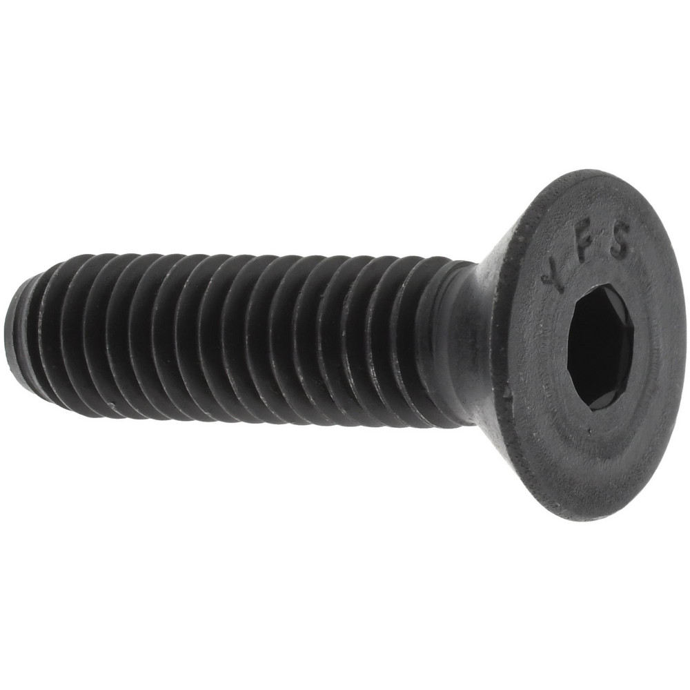 Flat Socket Cap Screw: 3/8-16 x 1-1/2" Long, Alloy Steel, Black Oxide Finish - Hex Socket, 82 ...