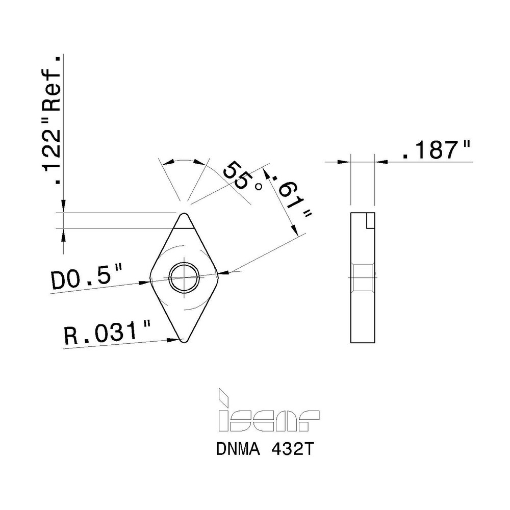 Iscar - Turning Insert: DNMA 432T IB50, CBN | MSC Direct