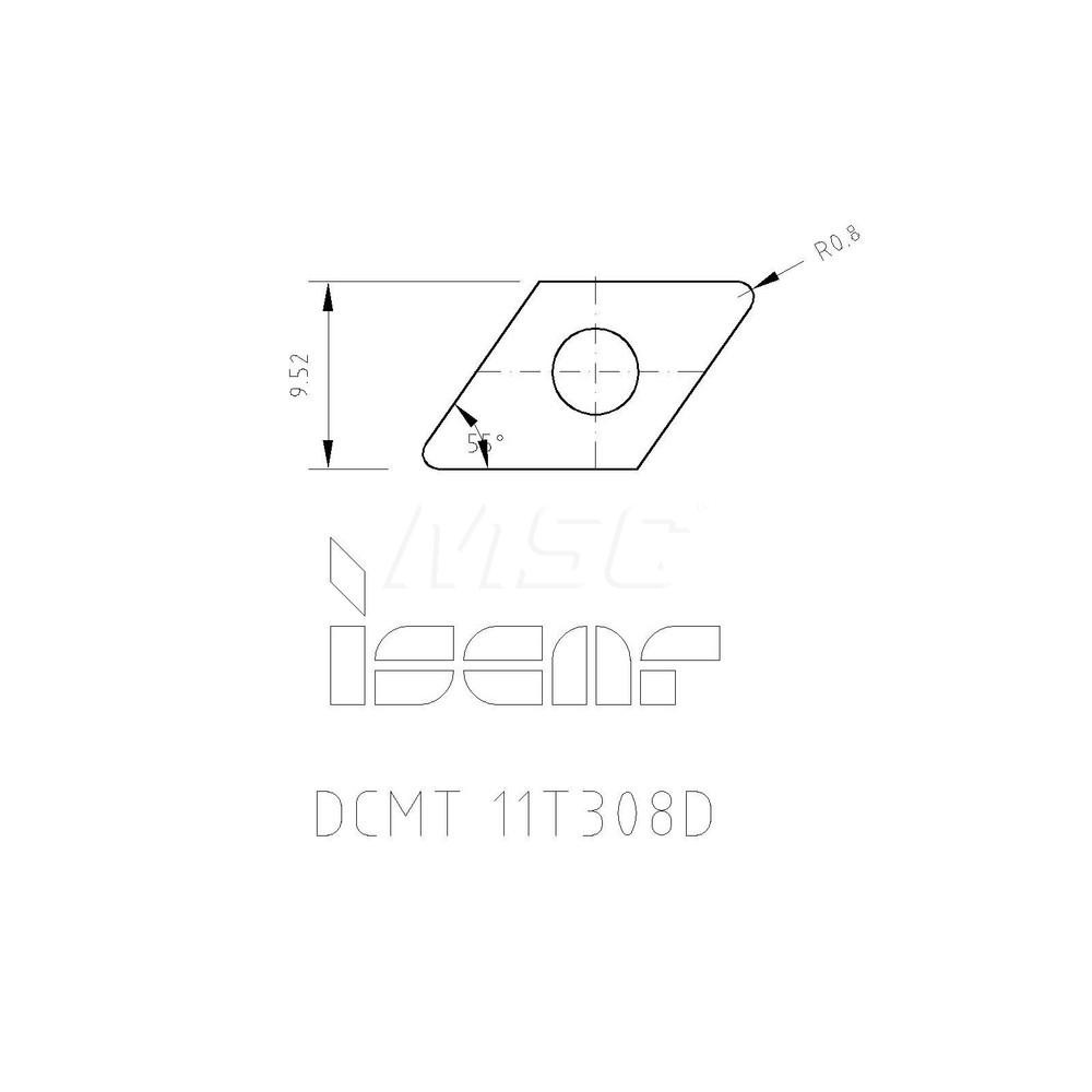 Iscar - Turning Insert: DCMT 3-2 ID5, PCD | MSC Direct