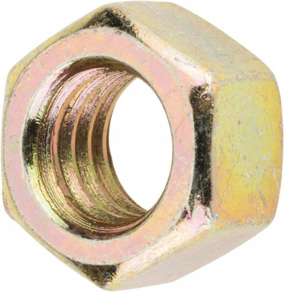 Value Collection - Hex Nut: 3/8-16, Grade 8 Steel, Yellow Zinc ...