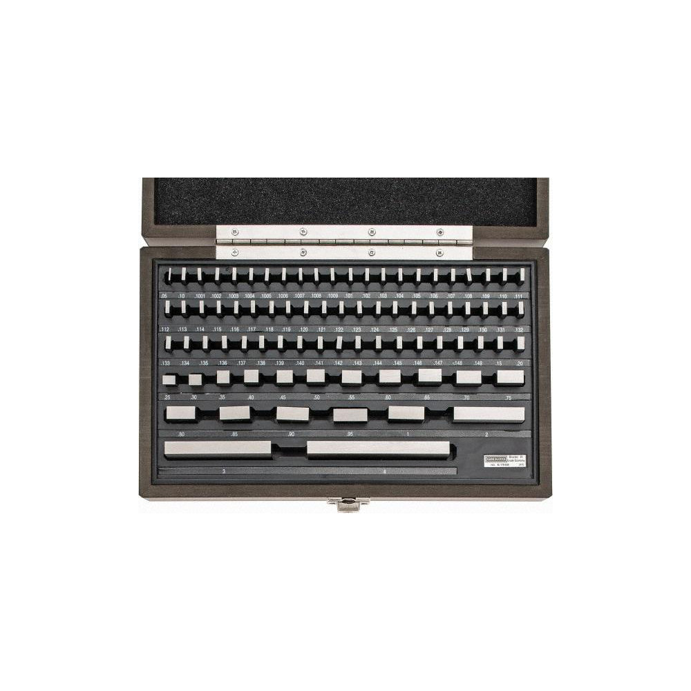 Starrett - Gage Block Set: 0.05 to 4'' Range, 81 Pc, B Grade, Steel ...